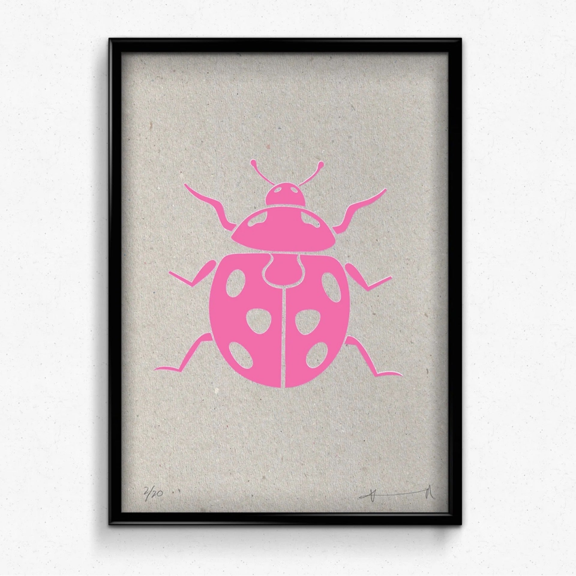 Kate Maxwell - A4 Neon Lady Bug Print